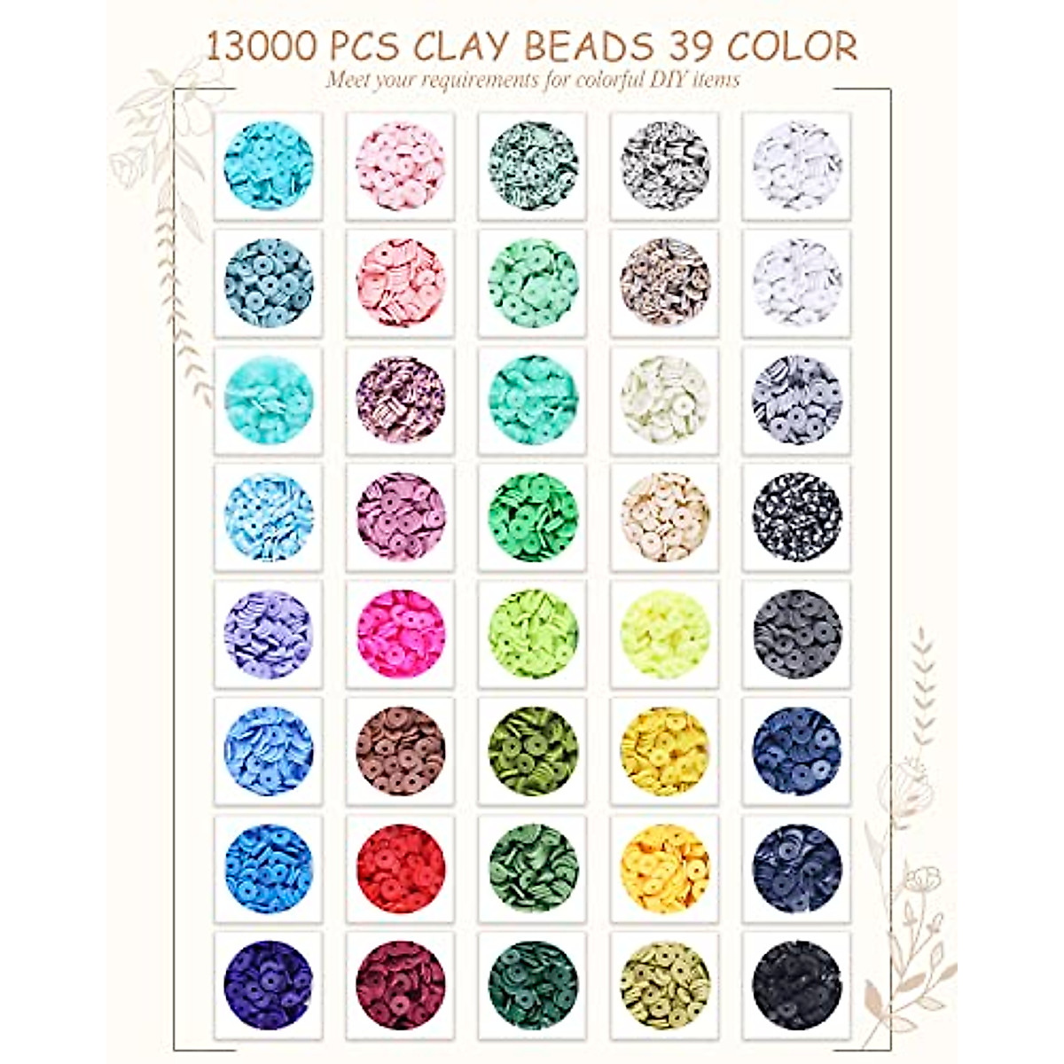 BOZUAN 4 Boxes 14220 PCS Polymer Clay Beads for Bracelet Making Kit for Teen Girls Ages 6-12, Jewelry Making Kit with White Turquoise, Volcanic Stones, Obsidian, Crystal Stones and So On