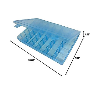 36 Grids Plastic Organizer Box with Adjustable Dividers, Blue Bead Sorter Container Organizer Box Container Case for Storage Crafts