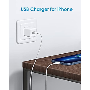 BRASAG iPhone Charger [MFi Certified] USB Wall Charger Travel Plug with 6ft Charging Cord 2-Pack USB to Lightning Cable Fast Charging for iPhone 14/13/12/11/SE/XR/8/8Plus/7/6/5/SE
