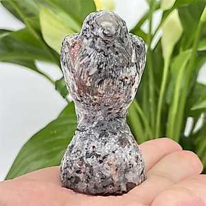 1pc Natural Yooperlite Crow Skull Quartz Crystal Skull Carved Figurines Gem 2.4"