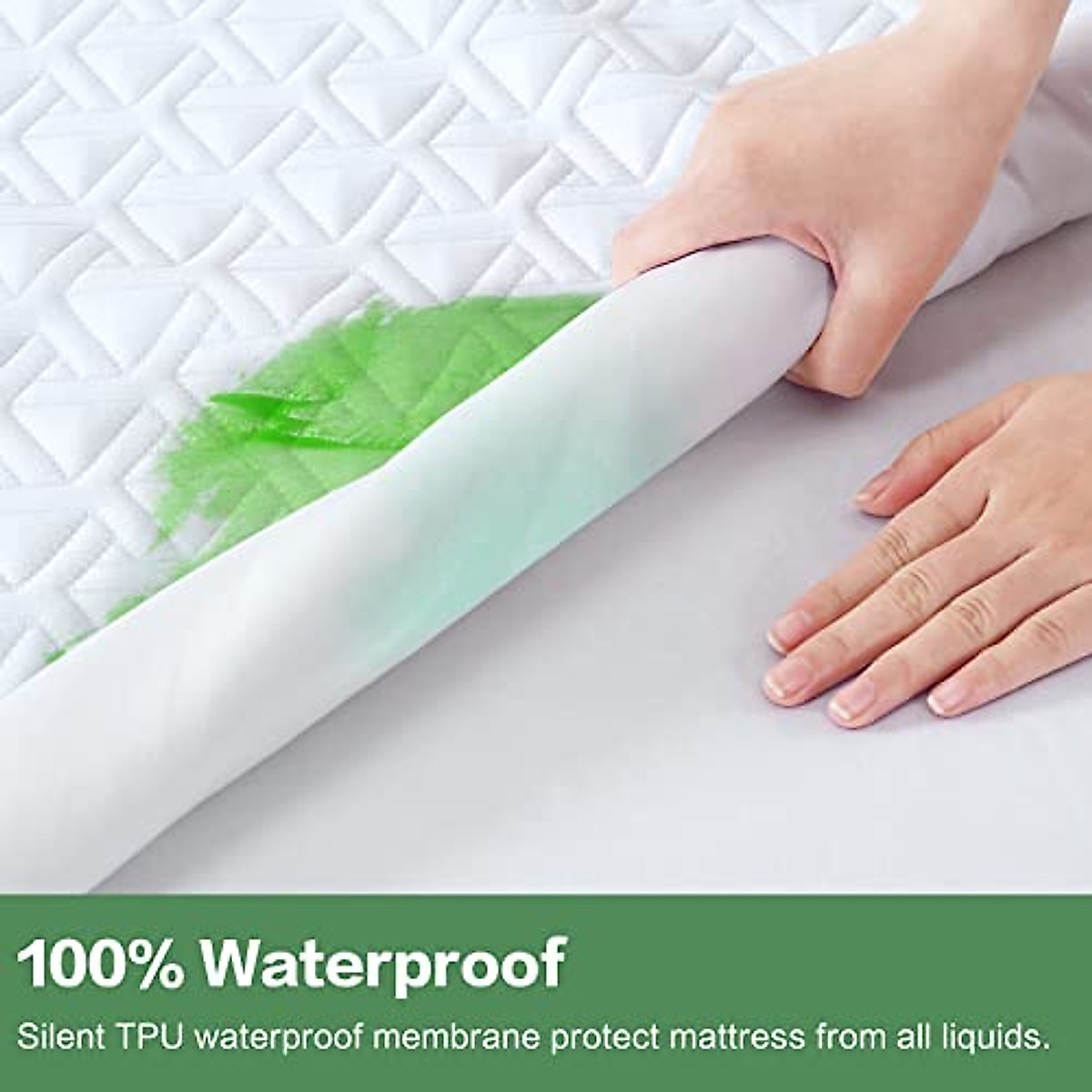 EMONIA Twin XL Size Mattress Protector 100% Waterproof Premium Breathable Cooling Ultra Soft Mattress Cover for College Dorm Room Noiseless Mattress Pad 8"-21" Deep Pocket