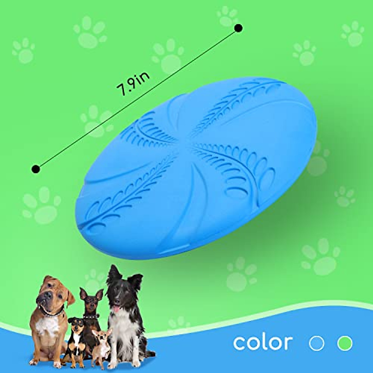 Nobleza 2 Pack Dog Flying Disc, Flexible Floatable Dog Disc Toy for Long-Distance Flies and Floats, Lightweight Soft Flying Discs Toy for Small Medium Large Dogs to Fetch & Catch, Blue & Green