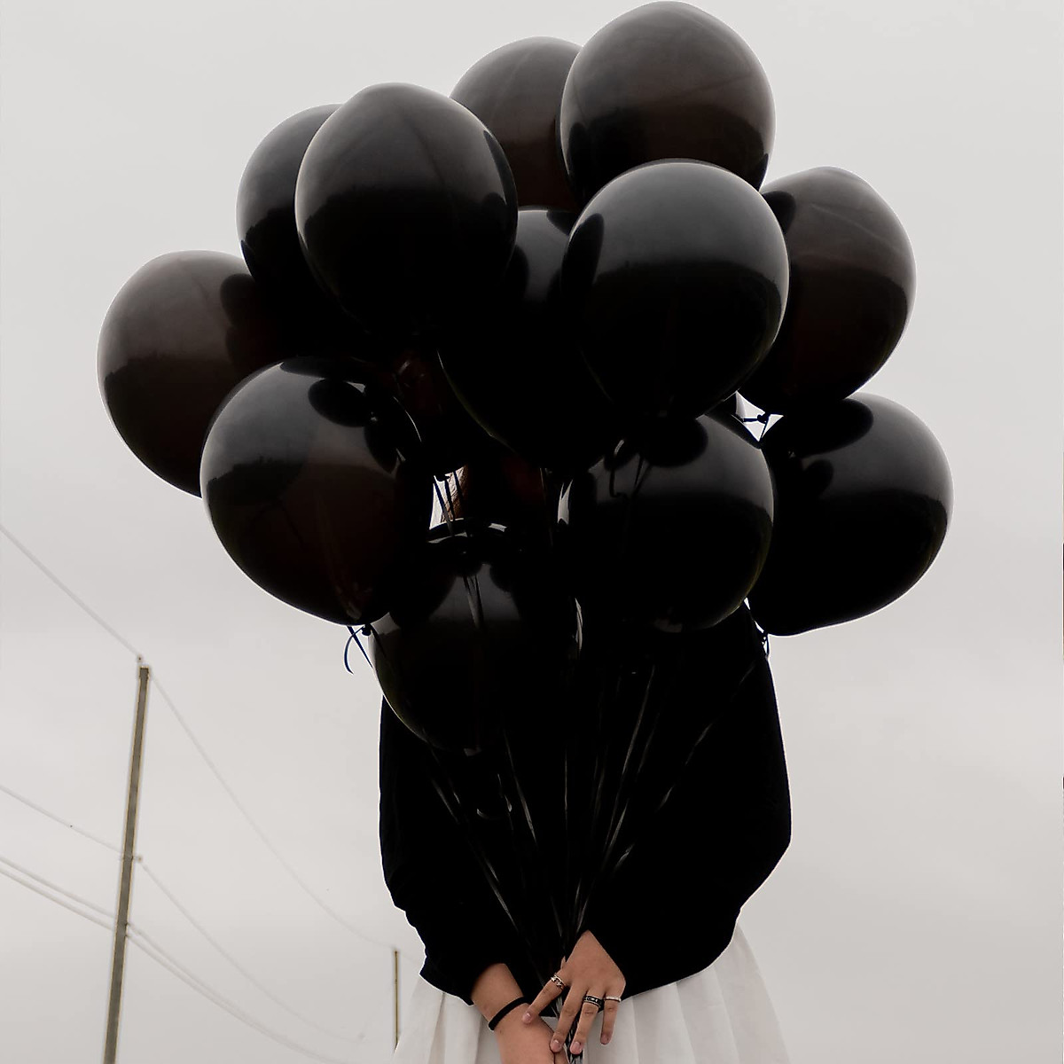 Black Balloon Arch Kit, Thickened 100Pcs Black Balloons Different Sizes 18/12/5 Inch for Birthday Party Graduation Bachelorette Anniversary Wedding Gender Reveal Baby Shower Decorations Supplies