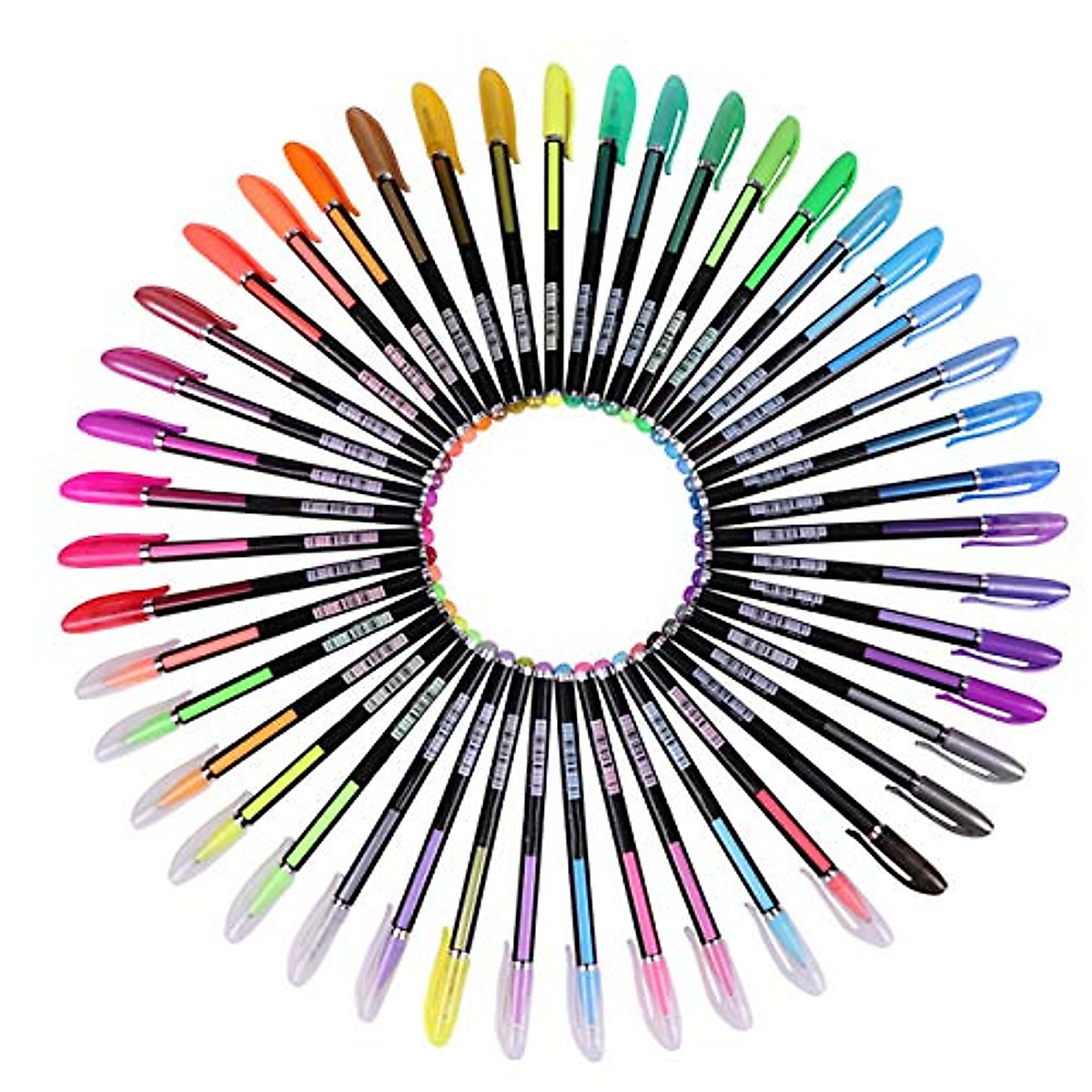 WITERY Gel Pens Set for Adult Coloring Books – Premium Ink Medium Tip Marker set Includes 48 Quantity Artist Quality Coloring Pens: 12 Glitters, 12 Metallic, 12 Pastels, 12 Highlighters