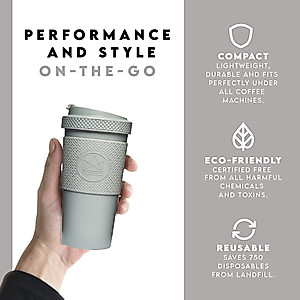 Neon Kactus - Double-Walled Coffee Cup, Reusable Coffee Cup with Resealable Lid, Food-Grade Silicone Seal and Sleeve, Insulated Coffee Tumbler, Leakproof Travel Mug, Recyclable, Forever Young, 20oz