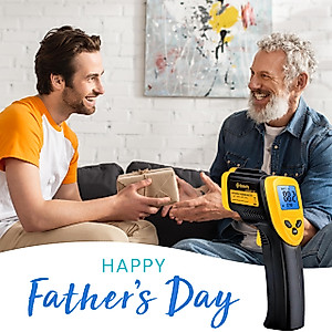 Etekcity Infrared Thermometer 1080, Heat Temperature Temp Gun for Cooking, Laser IR Surface Tool for Pizza Oven, Meat, Griddle, Grill, HVAC, Engine, Accessories, -58°F to 1130°F, Yellow