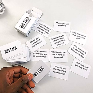 BIG TALK Question Card Game: Skip Small Talk, Make Meaningful Connections - Unique Conversation Starters, Fun Party Icebreaker Activity, Useful Networking, Educational, and Therapy Tool - 88 questions