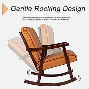 Okeysen Nursery Rocking Chair with Ottoman,Upholstered Rocker Chair Glider Chair for Nursery,Nursing Chair with Footrest,Mid Century Modern Accent Armchair for Nursery Bedroom Living Room