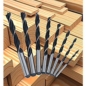 Wood Brad Point Drill Bit Set 3/16 in. 20Pcs Spur Point Stubby Woodworking Drill Bits