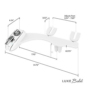 LUXE Bidet NEO 320 Plus - Only Patented Bidet Attachment for Toilet Seat, Innovative Hinges to Clean, Slide-in Easy Install, Advanced 360° Self-Clean, Warm, Dual Nozzles, Feminine & Rear Wash (Chrome)