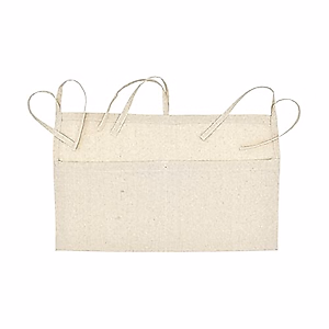 YeeMan Linen Baby Bedside Hanging Storage Bag,2 Pockets Organizer for Baby Cribs and Toys (Burlywood)