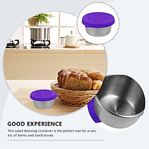 LIFKOME 3pcs Stainless Steel Sauce Cups with Silicone Lids Condiment and Dipping Sauce Cups Salad Dressing Container To Go For Lunch Boxes Picnics