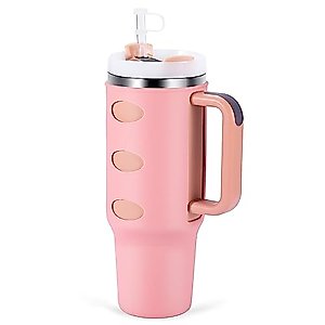 ZLSPTK Stanley Cup Accessories Cup Holder Silicone Boot for Stanley 40 oz Tumbler with Handle Pink Silicone Sleeve for Stanley simple modern 40oz Tumbler Protective Water Bottle Full Body Bottom Cover