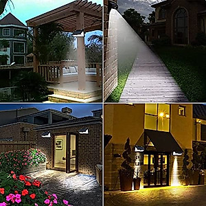 TOPUSER Solar Outdoor Lights,3 Modes Solar Flame Wall Light with Waterproof Motion Sensor Lights Solar Motion Lights for Yard Pathway Patio Garden Porch Backyards