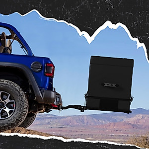 Mockins 25 Cu.Ft. Trailer Hitch Cargo Carrier Bag | 60"x24"x31" Waterproof Cargo Bag for Hitch Carrier | Weatherproof Abrasion Resistant Vinyl Vehicle Soft-Shell Carriers w/Straps, Lock, & Carry Bag