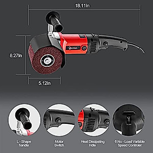SILVEL 1400W Burnishing Polishing Machine, 110V Handheld Electric Sander Polisher Kit, Stainless Steel Polisher with 6 Speed Adjustable, 500-3000RMP for for Metal, Stainless Steel, Plastic, Wood