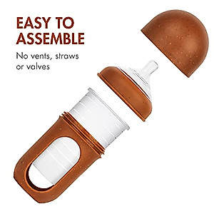 Boon NURSH Reusable Silicone Baby Bottles with Collapsible Silicone Pouch Design — Everyday Baby Essentials & NURSH Reusable Silicone Baby Bottles with Collapsible Silicone Pouch Design