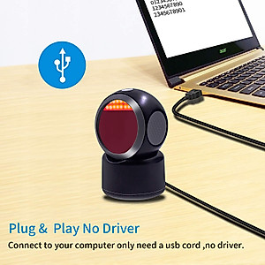 2D Desktop Barcode Scanner.Omnidirectional Hands-Free Barcode Reader. with Automatic Sensing Scanning QR Screen Scanning Platform Scanner for Warehouse, Supermarket, Retail Store, Bookstore Pos System