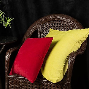 BEGOODTEX Pack of 1 Flame Retardant Decorative Chenille Throw Pillow Cushion Covers Soft for Sofa Bedroom Couch - Black, 23.6x23.6L Inches