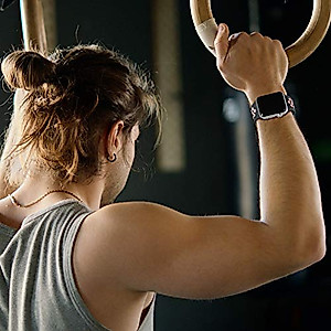 Muranne Sport Band Compatible with Apple Watch Bands 41mm 40mm 38mm iWatch SE & Series 7 & Series 6 5 4 3 2 1 for Women Men, Black/Rainbow, S/M