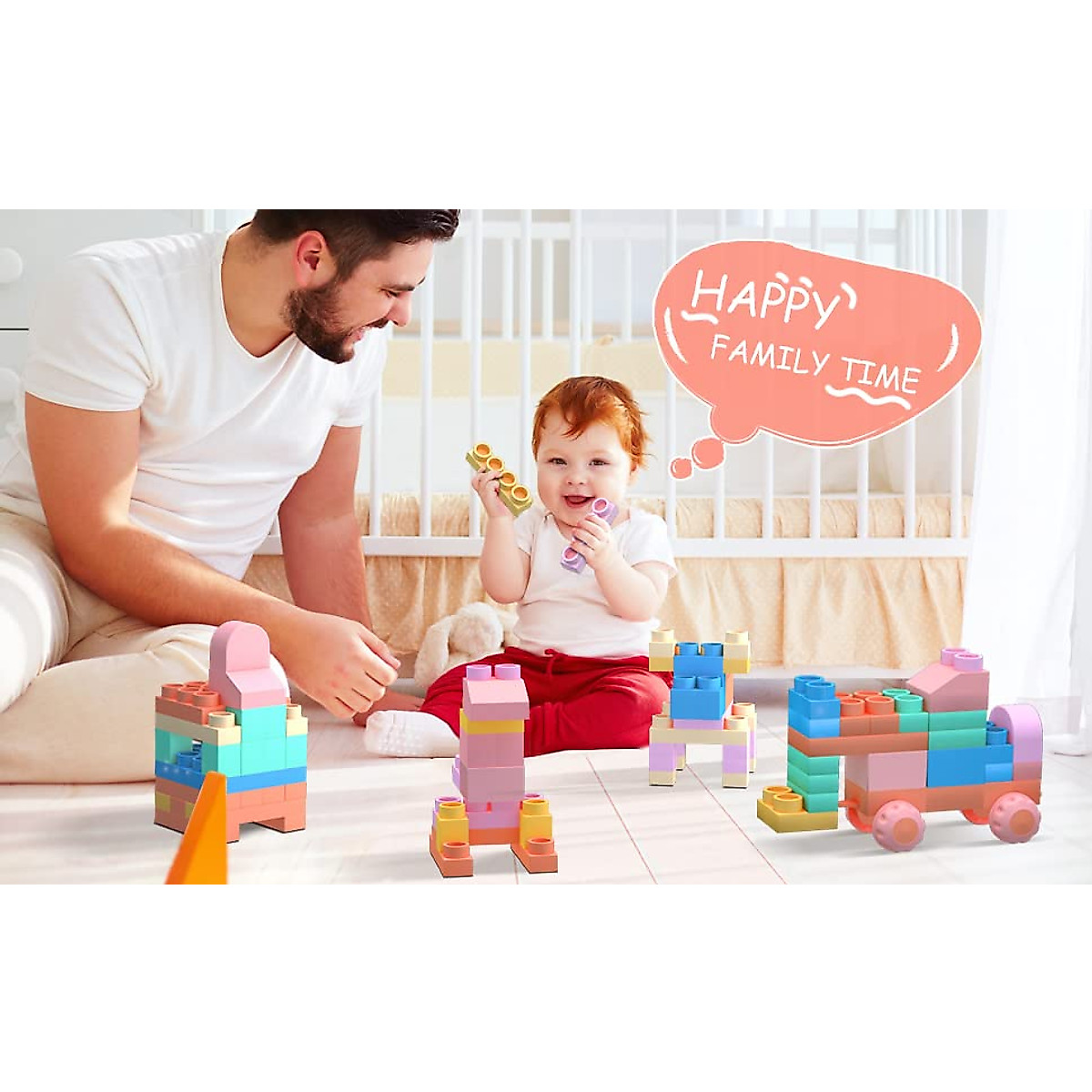 Soft Building Block Sets for Kids Aged 18 months to 6 years old.Top STEM Building Blocks for preschool.Large Construction Block Toys for Toddler to Improve Imagination、Creativity、Hands-on Ability