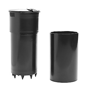 ShredTainer Pop Top Storage Container w/Built-In Grinder - Child Resistant (Black)