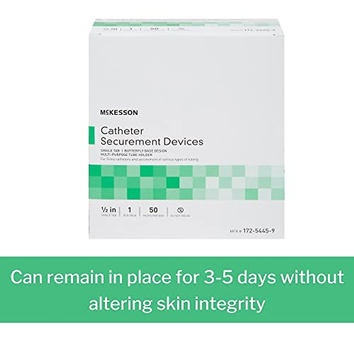 McKesson Catheter Securement Device, Single Tab, Butterfly Base, Multi-Purpose Tube Holder, 50 Count