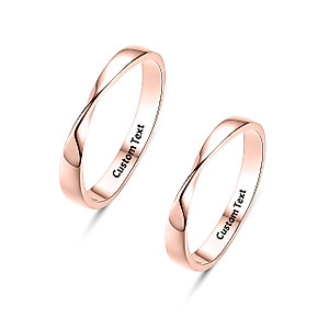 Friendship Ring Mobius Twist Best Friend Ring is suitable for two matching friends, couples, twins, love gifts, simple promises, personalized engraving, custom name, sterling silver