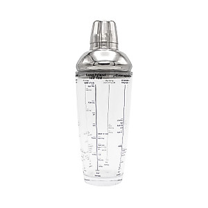 Houdini 24oz Glass Cocktail Shaker, Includes Six Recipes