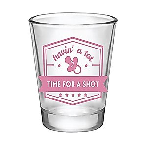 GO FROZEN Baby Announcement Shot Glass-Pregnancy Reveal Grandparents/Uncle/Aunt/Husband-Were Having a Baby Announcements-Baby Girl Pink