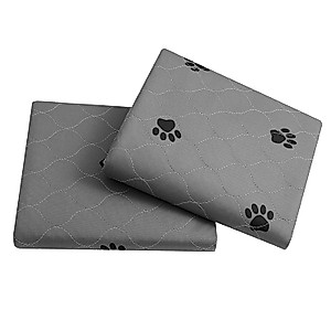 Washable Pee Pads for Dogs + Free Puppy Grooming Gloves/Quilted, Fast Absorbing Machine Washable Dog Whelping Pad/Waterproof Puppy Training Pad/Housebreaking Absorption Pads