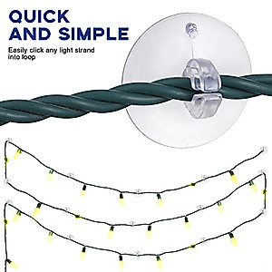 Skyley Christmas Light Holders Mini Suction, Hang Clips Cup Shower Hooks Outdoor Seasonal Lighting for Window Glass Home Kitchen Bathroom (200 Pcs), Clear