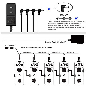 JOYO WAH-II Classic and Multifunctional WAH Pedal Bundle with DC 9V Daisy Chain Power Supply (800mA -1A) AC Adapter