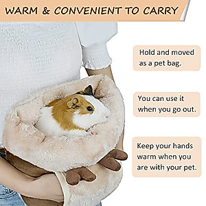 HOMEYA Guinea Pig Hideout, Small Animal Guinea Pig Bed Cuddle Cave Warm Fleece Cozy House Bedding Sleeping Cushion for Chinchilla Sugar Glider Rat Rabbit Cage Accessories Birthday Gift