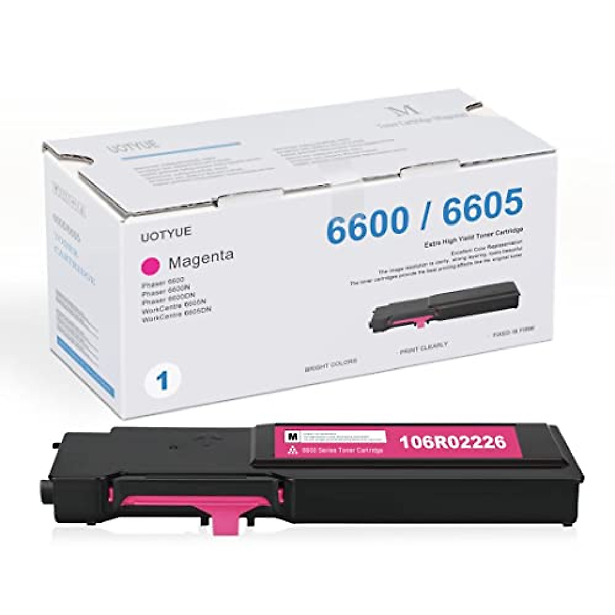 Phaser 6600/ WorkCentre 6605 Magenta High Capacity Toner Cartridge 106R02226 - UOTY Compatible 1 Pack 106R02226 Toner Replacement for Xerox Phaser 6600DN 6600 6600N WorkCentre 6605N 6605DN Printer