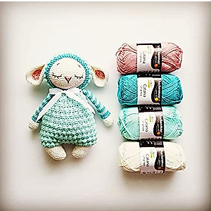 3 Skein SMC Catania Originals Cotton Yarn, Total 5.28 Oz. 100% Cotton, Each 1.76 Oz (50g) / 136 Yrds (125 m), Fine-Sport 2 (9801210-00399 - Malve Blue, 3 Pack)