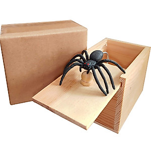 GIIOASA Rubber Spider Prank Surprise Box，Handcrafted Wooden Surprise Box, Fun Practical Surprise Joke Boxes,SpiderBox-Single