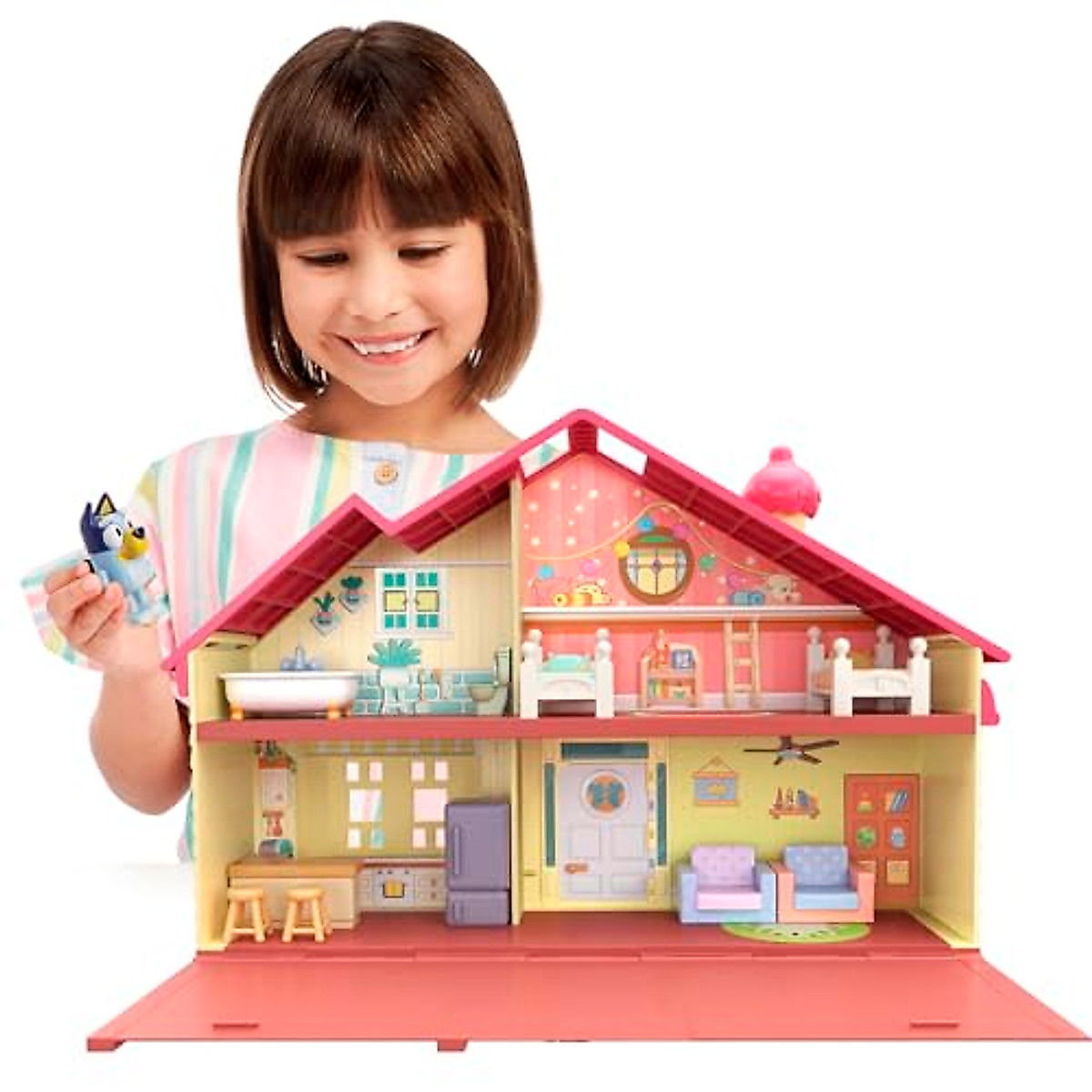 Bluey Family Home Playset with 2.5" poseable Figure, Multicolor (13024)