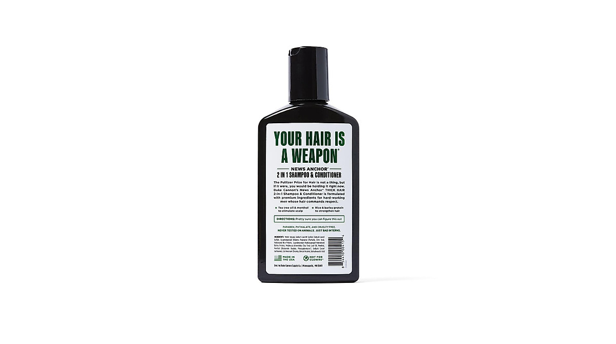Duke Cannon News Anchor 2-in-1 Hair Wash, Tea Tree & Menthol, 10 fl. oz ...