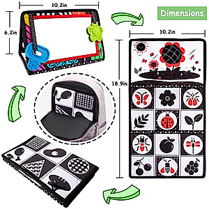 teytoy Tummy Time Mirror Infant Toys Newborn Toys 0-3 Months Brain Developmental Baby Mirror Tummy Time Toys Black and White High Contrast Baby Toys 4 6 9 12 Month Boys Girls Crawling Sensory Toy