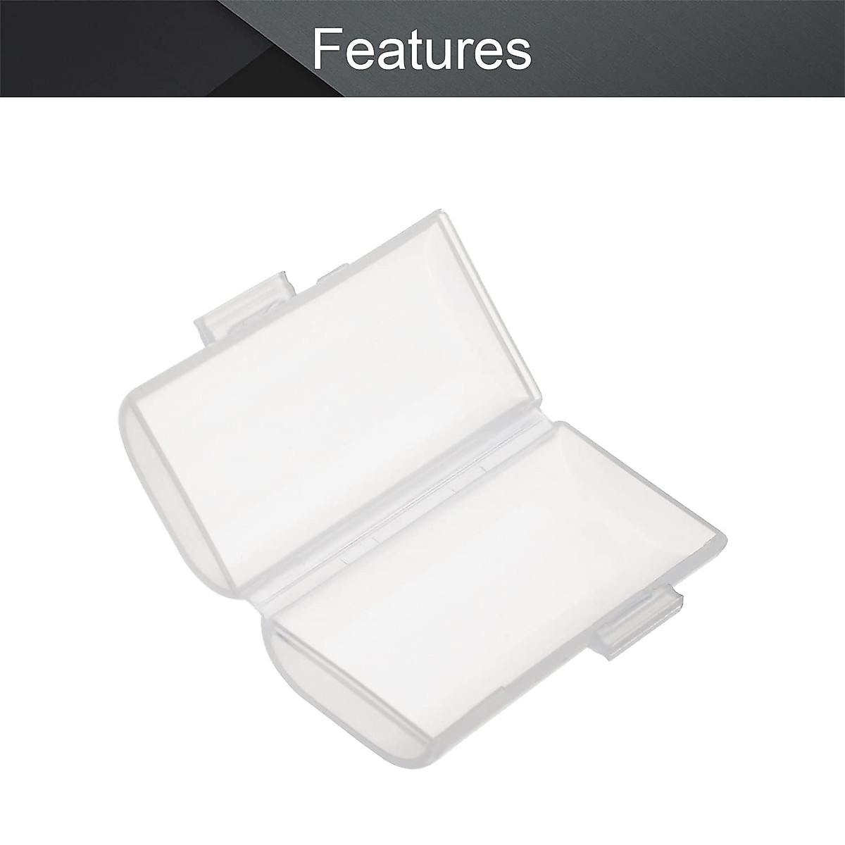 Fielect 2 x AAA Battery Storage Case Holder Organizer Box Transparent 5Pcs