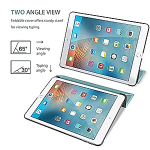 ProCase iPad 9.7 Case 2018 iPad 6th Generation Case / 2017 iPad 5th Generation Case - Ultra Slim Lightweight Stand Case with Translucent Frosted Back Smart Cover for Apple iPad 9.7 Inch –Teal