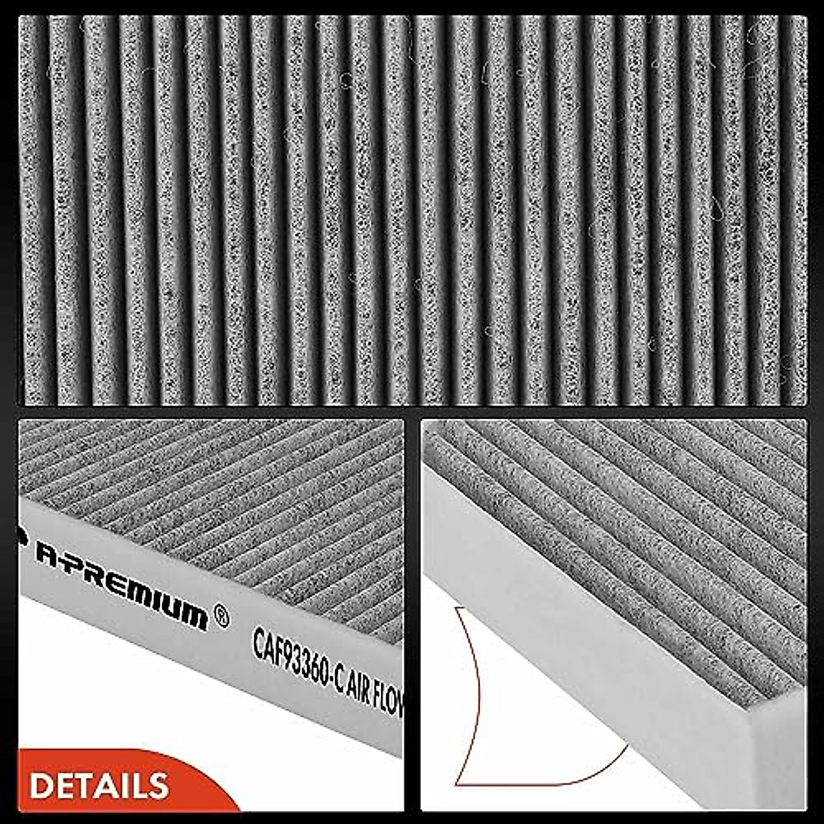 A-Premium Cabin Air Filter with Activated Carbon Compatible with Porsche Panamera 2017-2021 2.9L 4.0L, Panamera 2019-2020 3.0L, Panamera 2022-2023 2.9L 4.0L, Taycan 2020-2023, Replace# 971819429