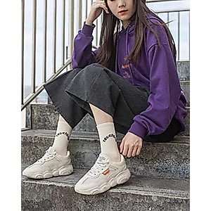 LifeShine 2 Packs Fashion Socks Sunday Service Trust God and Jesus is King Tube Cotton Double Yarn Socks for Men Women