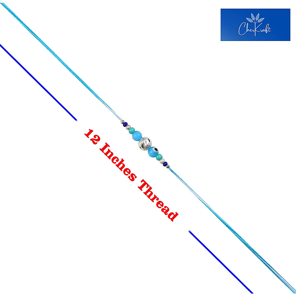 CHERKRAFT Rakhi for Brother Evil Eye Pack of 2 Design Rakhi for Small Bhai Bro Thread Rakhi (Design 4, Standard)