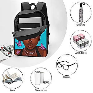 African American Girl Backpack Laptop Bookbag Travel Bag Unisex for Adult Game Fans Gifts For Backpack 17 Inches