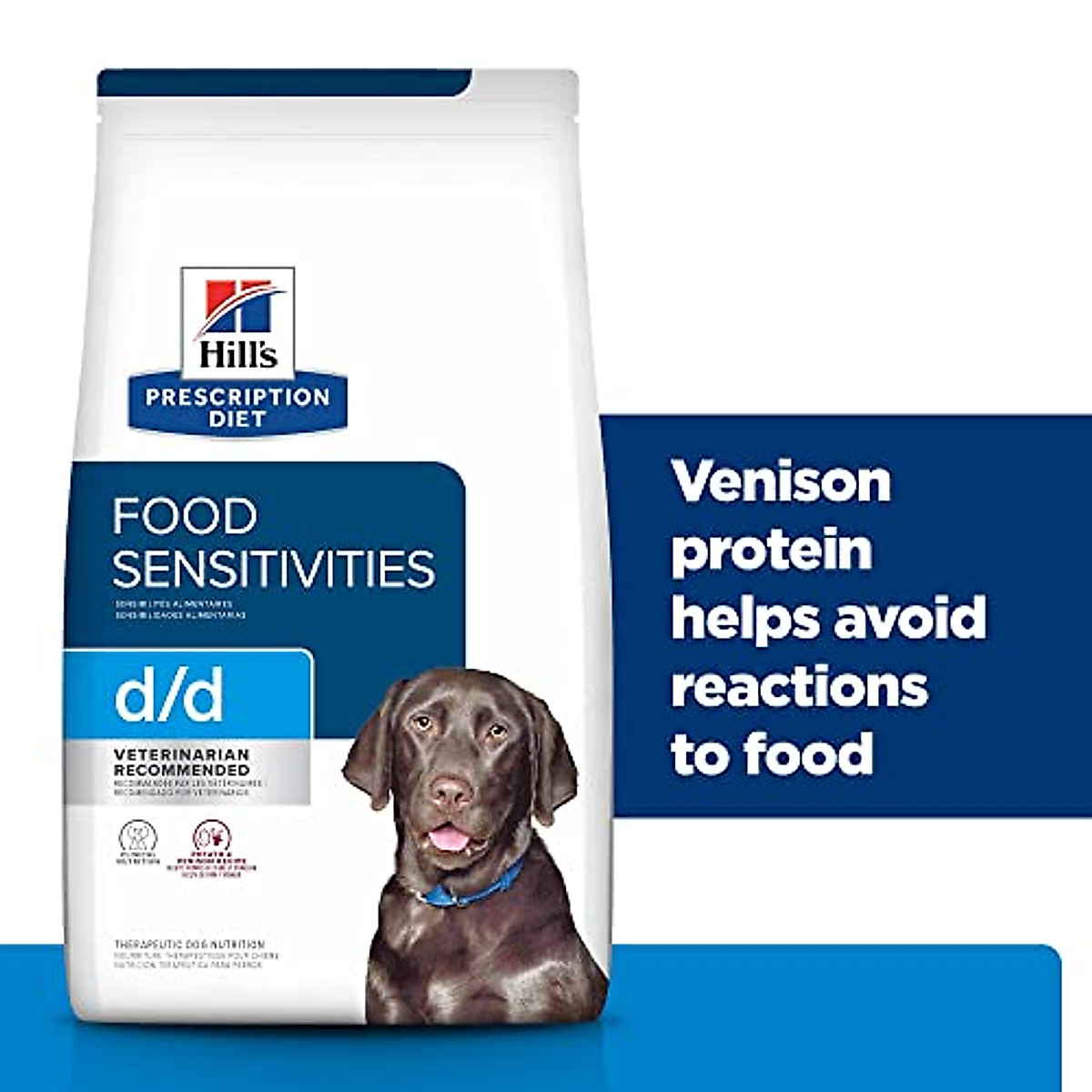 Hill's Prescription Diet d/d Food Sensitivities Potato & Venison Formula Dry Dog Food, Veterinary Diet, 8 lb. Bag