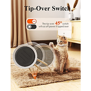 GAIATOP Space Heater, 1000W Energy Efficient Space Heater for Indoor Use, 3 Mode PTC Fast Heating Ceramic Electric Heater, Overheating & 45°Tip-Over Protection Portable Heater for Office Home White