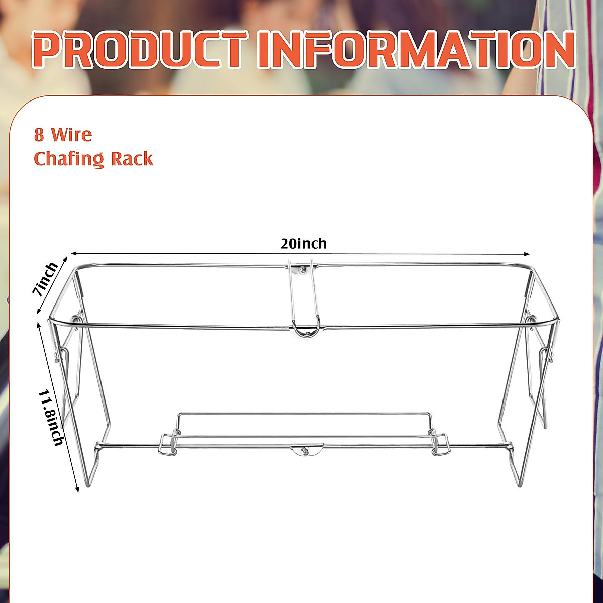 Thyle 8 Pcs Chafing Wire Rack Chafing Dish Rack, Foldable Buffet Serving Stand Easy Storage Reuse Dish Serving Trays Food Warmer Catering Supplies for Parties Occasions Events