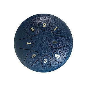 LAOZE Steel Tongue Drum-12 Inch 13 Note Percussion Instrument Lotus Hand Pan Drum with Drum Mallets Carry Bag (6''-8note, Gold)